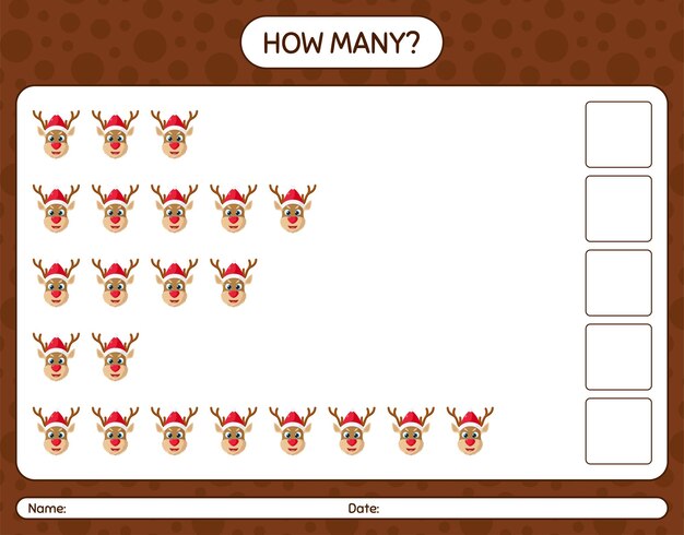 Adorable Reindeer Faces Counting Activity | Jiffy Designs