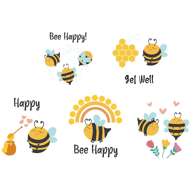 Cheerful Bee-Themed Illustration with Playful Designs and Uplifting ...
