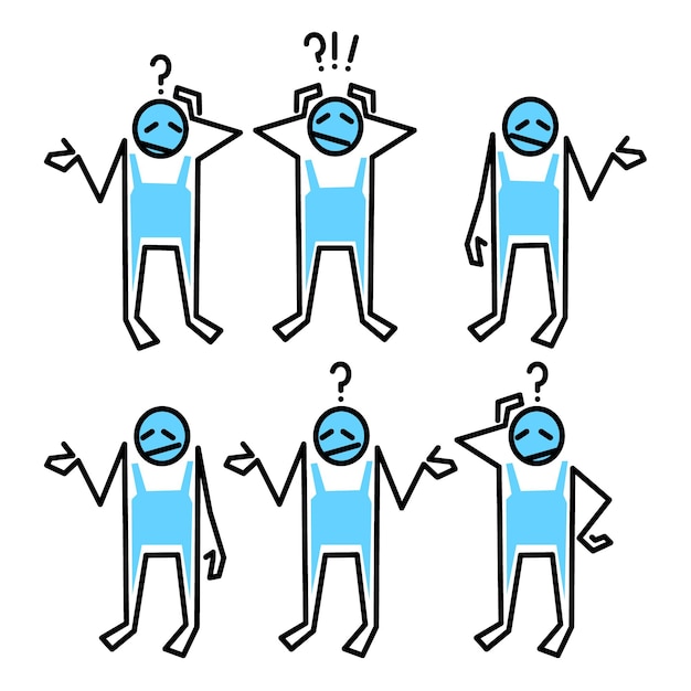 Expressive Stick Figures with Curious Facial Expressions | Jiffy Designs