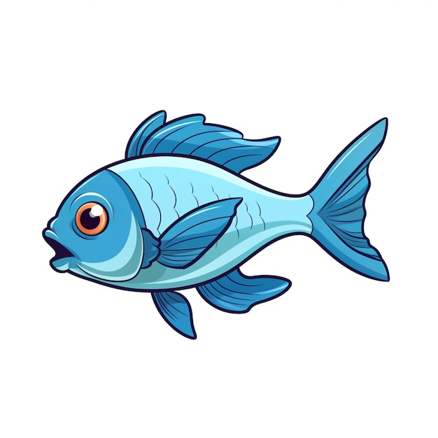 Vibrant Aquatic Delight: A Charming Cartoon Fish | Jiffy Designs