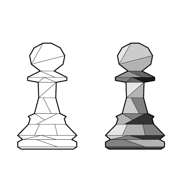 Geometric Chess Piece Silhouettes in Monochrome | Jiffy Designs