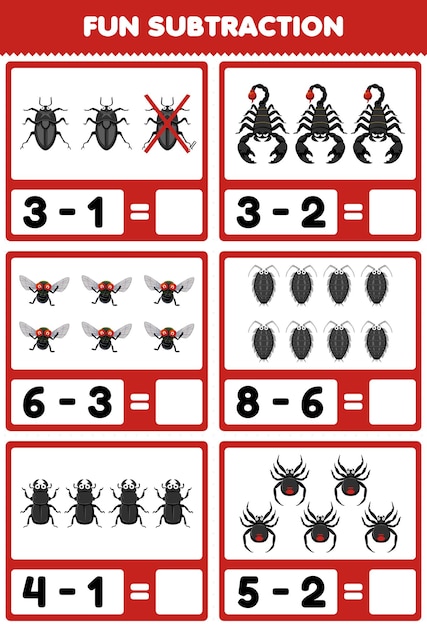 Engaging Insect-Themed Subtraction Practice Collection | Jiffy Designs