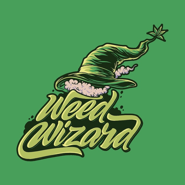 Whimsical Weed Wizard Hat with Playful Lettering | Jiffy Designs
