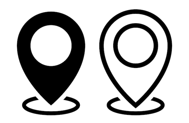 Minimalist Black and White Map Pointer Icons | Jiffy Designs
