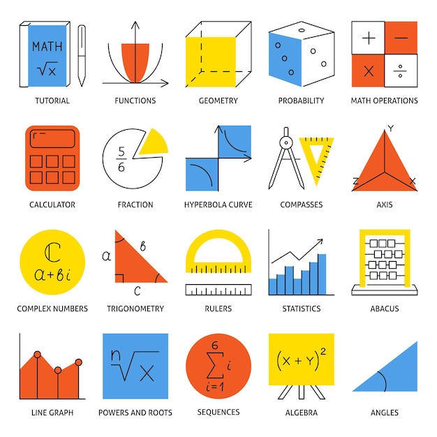 Colorful Mathematical Symbols and Shapes: A Visual Representation of ...