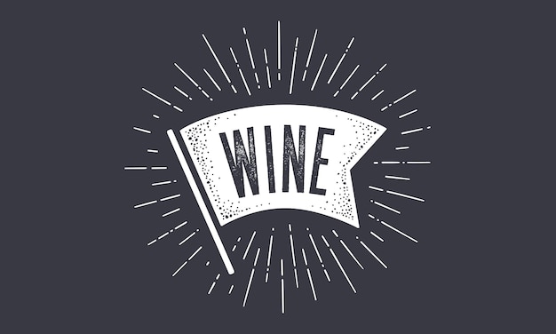 Vintage Wine Flag with Sunburst Design | Jiffy Designs