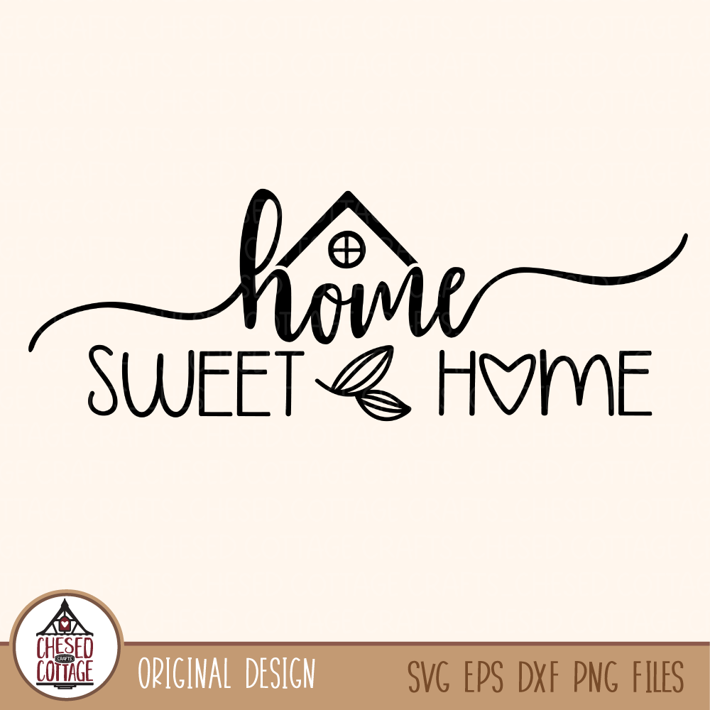 'Home Sweet Home' Elegant Cursive and Print Typography with Charming ...