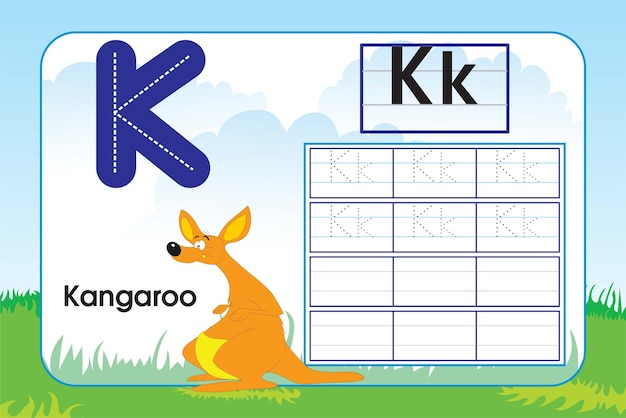 Adorable Kangaroo Teaches the Letter K in Charming Alphabet Scene ...