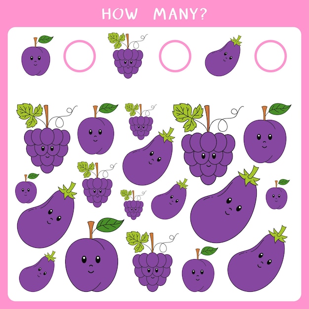 Vibrant Collection of Whimsical Purple Fruits and Veggies | Jiffy Designs
