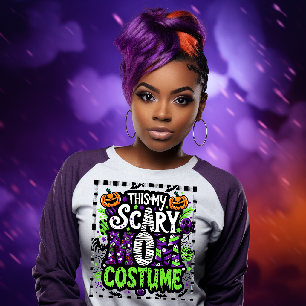 'This My Scary Mom Costume' Spooky Halloween Typography with Festive ...