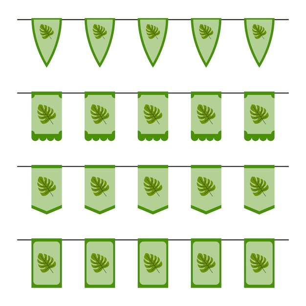 Vibrant Tropical Leaf Collection: Lush Foliage Banners | Jiffy Designs