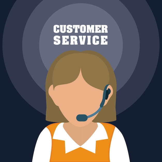 Customer Service Representative Illustration with Headset and Text ...
