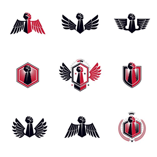 Versatile Winged Tie Emblem Collection for Diverse Branding Needs ...