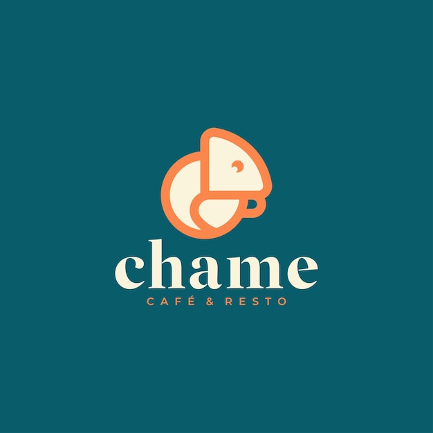 Vibrant Chameleon Logo for Chame Cafe & Resto | Jiffy Designs