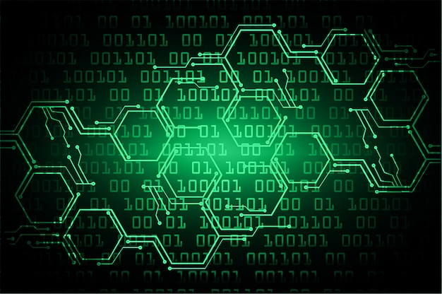 Captivating Digital Hexagon Backdrop with Binary Code | Jiffy Designs