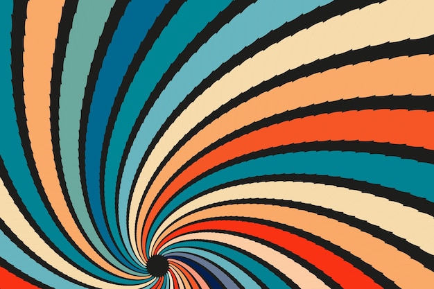 Vibrant Retro Spiral Vortex: Captivating Swirl of Colors | Jiffy Designs