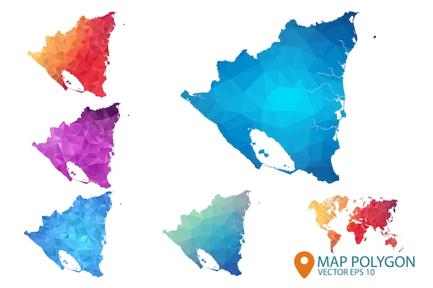 Vibrant Polygonal Map Illustrations Depicting Regional Boundaries ...