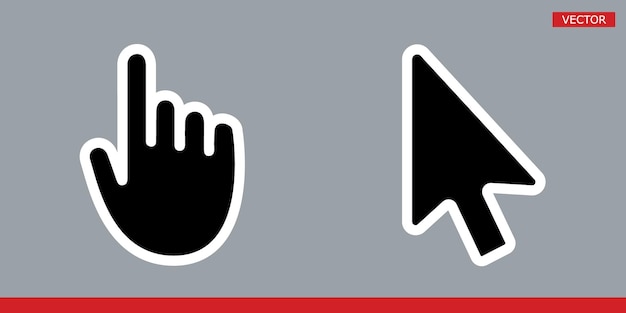 Minimalist Pointer and Click Icons in Monochrome Style | Jiffy Designs