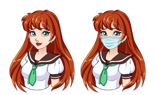 Vibrant Anime-Inspired Character with Flowing Red Hair | Jiffy Designs