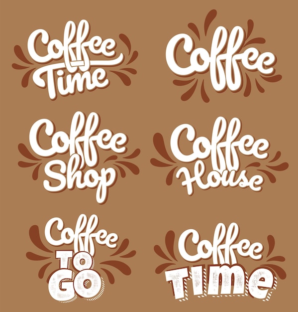 Diverse Coffee-Themed Typographic Designs for Versatile Applications ...