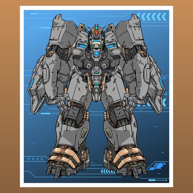 Powerful Mech Warrior Stands Ready for Battle | Jiffy Designs