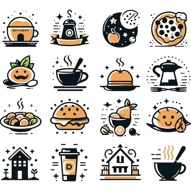 Delightful Culinary Icons: A Vibrant Collection for Diverse ...