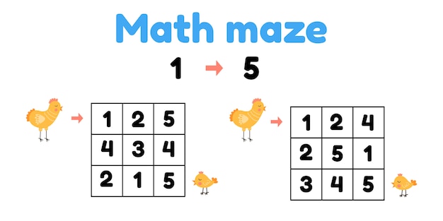 Colorful Math Maze Puzzle with Chicks | Jiffy Designs