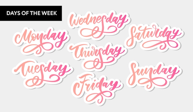 Elegant Calligraphic Depiction of the Days of the Week | Jiffy Designs