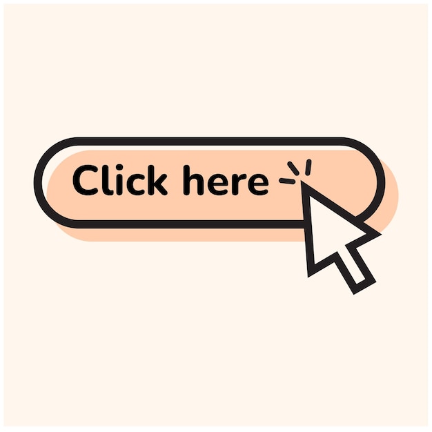 Vibrant Digital Button with Clickable Mouse Pointer Icon | Jiffy Designs