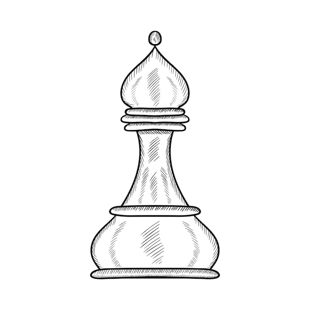 Elegant Chess Piece Sketch - Captivating Bishop Design | Jiffy Designs