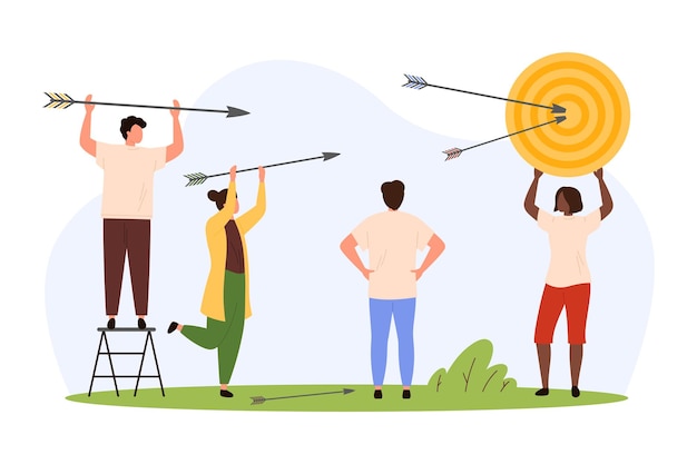 Archers Aiming at Bullseye Targets in Vibrant Outdoor Scene | Jiffy Designs
