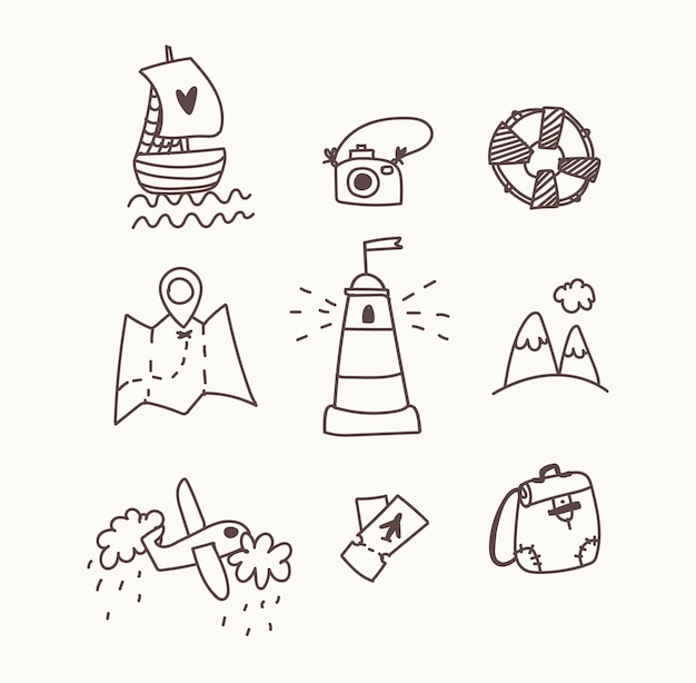 Charming Nautical Icons: Diverse Maritime Symbols for Versatile Design ...