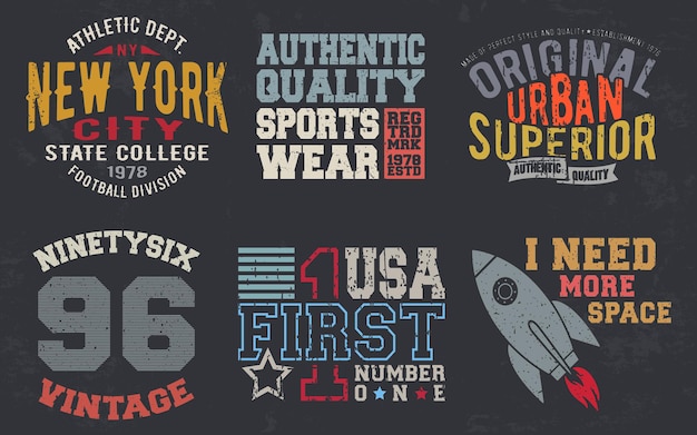 Vintage Typographic Designs for Sports and Urban Apparel | Jiffy Designs