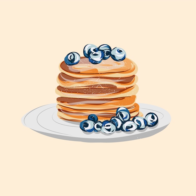 Delectable Blueberry Pancake Stack with Juicy Berries | Jiffy Designs