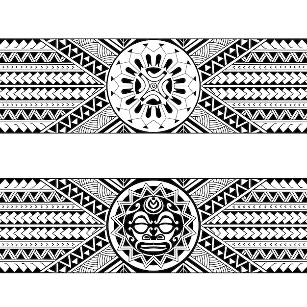 Captivating Tribal Sun Motifs in Monochrome Symmetry | Jiffy Designs