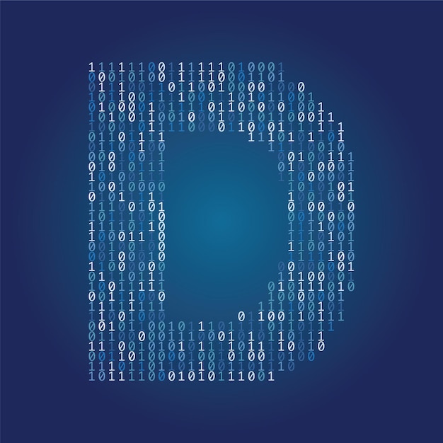 Cascading Binary Waterfall in Shades of Blue | Jiffy Designs