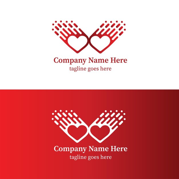 Intertwined Hearts and Hands Logo with Company Name | Jiffy Designs