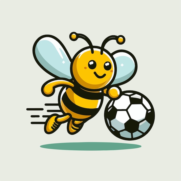 Buzzing Bee Kicks Soccer Ball with Playful Energy | Jiffy Designs