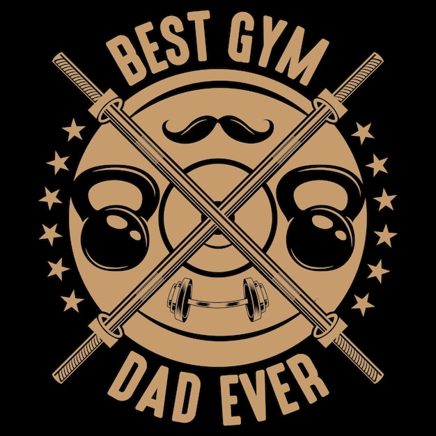Iconic Fitness Emblem: Best Gym Dad Ever | Jiffy Designs