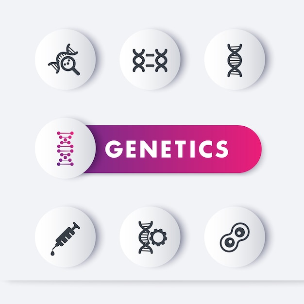 Diverse Collection of Genetics-Themed Circular Icons | Jiffy Designs
