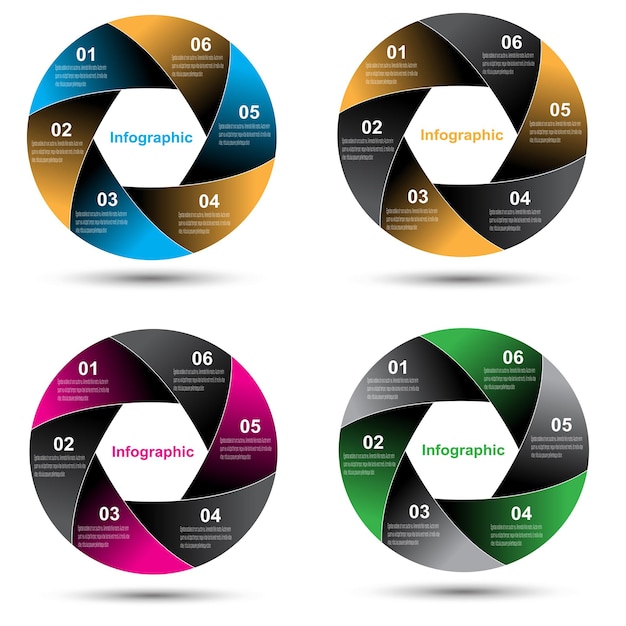Vibrant Circular Infographic with Numbered Sections and Shapes | Jiffy ...