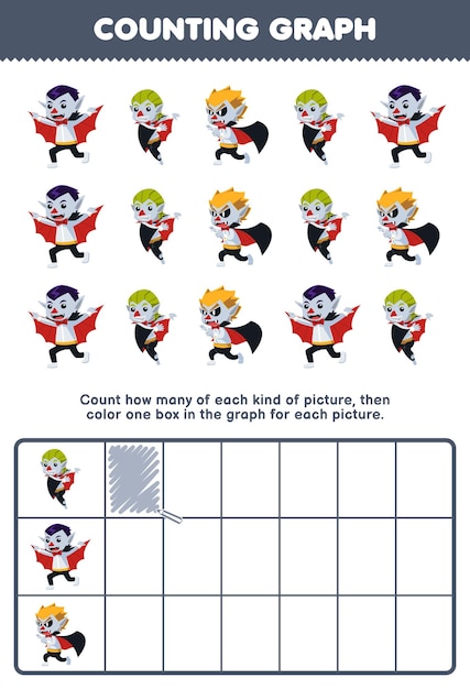 Whimsical Counting Graph with Colorful Cartoon Characters | Jiffy Designs