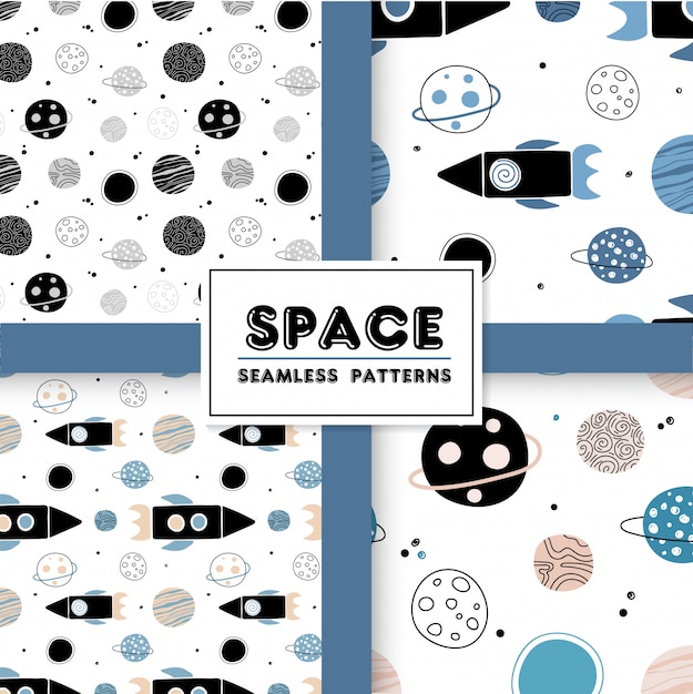 Assorted Space-Themed Seamless Patterns for Creative Projects | Jiffy ...