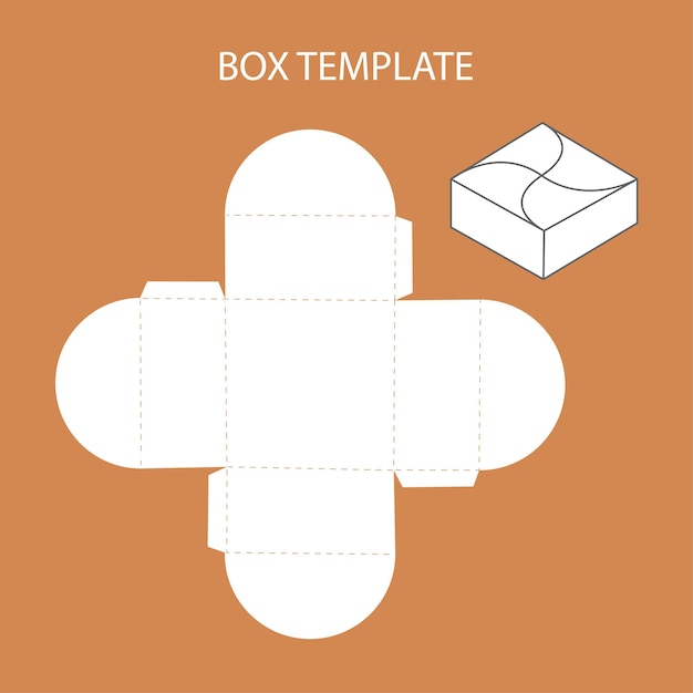 Simple Geometric Box Template in Warm Orange Tone | Jiffy Designs