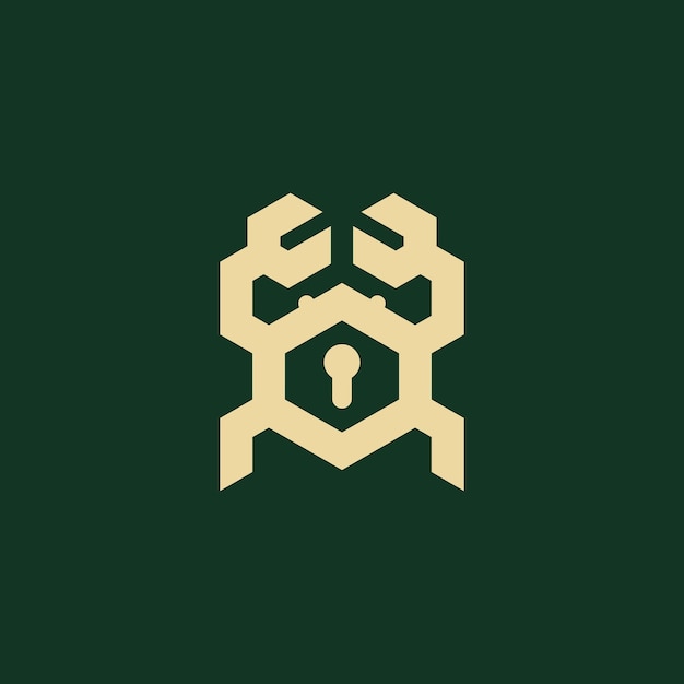 Intricate Geometric Lock Symbol on Dark Green Background | Jiffy Designs