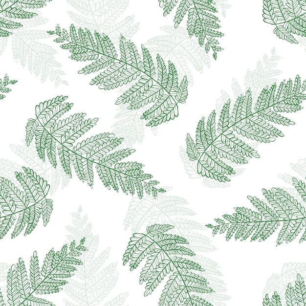 Botanical Fern Fronds Pattern on Pale Background | Jiffy Designs