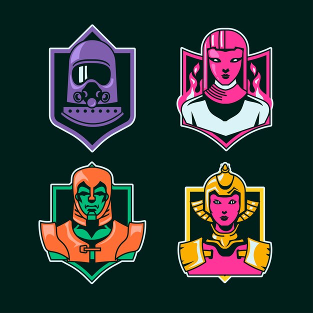 Vibrant Retro-Inspired Character Portraits on Dark Background | Jiffy ...