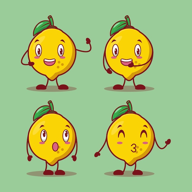 Delightful Lemon Illustrations Showcasing Expressive Emotions | Jiffy ...