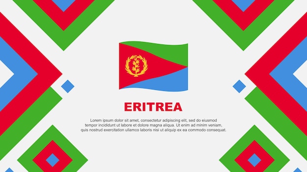 Vibrant Eritrean Flag Amidst Geometric Shapes and Patterns | Jiffy Designs