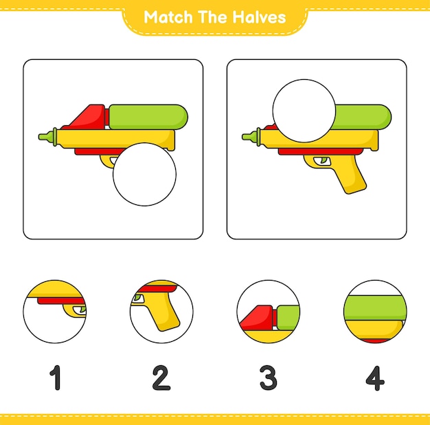 Vibrant Water Gun Halves Matching Activity | Jiffy Designs